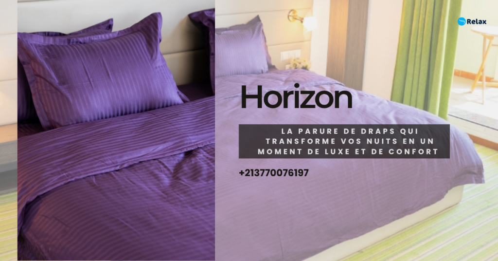 Parure de Draps Horizon en Algérie | 100% Coton Satiné – Relax Confort